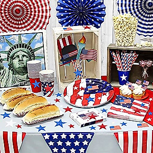 Winnwing Independence Day Patriotic American Flag with Glitter Star Table Scatter Confetti Decor for 4th of July National Memorial Presidents Birthday Party Blue,white,red