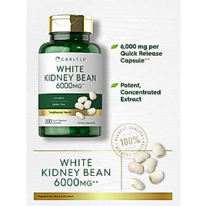 Carlyle White Kidney Bean | 6000mg | 200 Count | Non-GMO & Gluten Free Extract