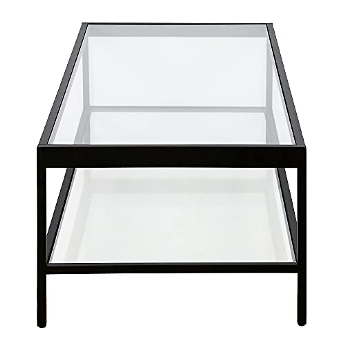 Henn&Hart 54" Wide Rectangular Rectangular Coffee Table in Blackened Bronze, Modern Rectangular Coffee Tables for living room, studio apartment essentials