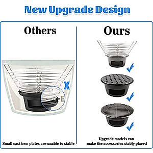 KAMaster Carbon Steel Ash Can with Handle for Kamado Classic Joe,Ash Pot Must Have for Kamado Accessories Charcoal Basket Folding Handle Ash Collector for Grill Classic Series and Other Similar Size