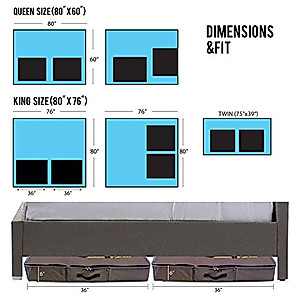 NDR Home XL Under Bed Boots Shoes Clothes Storage Organizer, Adjustable Dividers - Fits Tall Boots or 12 Pairs of Shoes - Compact space saving storage (Grey). Extra durable material, 36x25x6in.