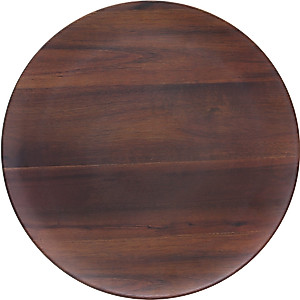 Carlisle FoodService Products Epicure Plastic Round Platter, 18 Inches, Dark Woodgrain