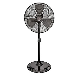 Hunter Adjustable 3 Speed Retro Pedestal Stand Floor Fan, 80 Degree Oscillation, 16", Onyx Copper