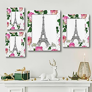 POFATO Plant Pink Rose 8x10 Picture Frame Wood Photo Frame for Tabletop Display Wall Mount Picture Frame Display 8 x 10 Inch Photo Wall Decor Home Gift Frames