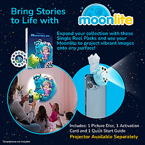 Moonlite Storytime Monsters Inc Storybook Reel, A Magical Way to Read Together, Digital Story for Projector, Fun Sound Effects, Learning Gifts for Kids Ages 3+ Years and Up