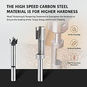 Anfrere 5/8" Wood Plug Cutter and Forstner Bit for Wood Cutting Tool Cork Drill Bit Knife, 3/8" Round Shank Carbon Steel Taper Tapered Cutting Tool Cork Drill Bit Knifes, WCB-A1
