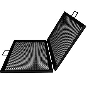 VEVOR Fire Pit Cooking Grate 30 Inch, Foldable Square Cooking Grill Grates, Heavy Duty X-Marks BBQ Grill with Portable Handle & Solid Steel for Outdoor Campfire Party & Gathering