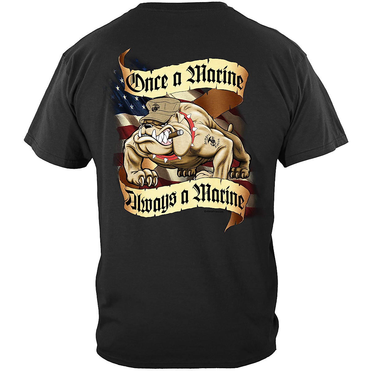USMC Marine Corps Once A Marine Always A Marine T-Shirt Black X-Large