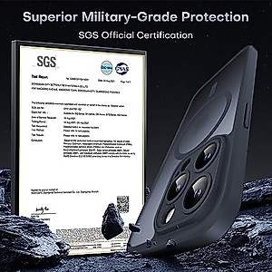 TOCOL 3 in 1 Magnetic for iPhone 15 Pro Max Case, Upgraded [Full Camera Protection], [Compatible with MagSafe] [15FT Drop Protection] Shockproof Translucent 15 ProMax Bumper 6.7, Black