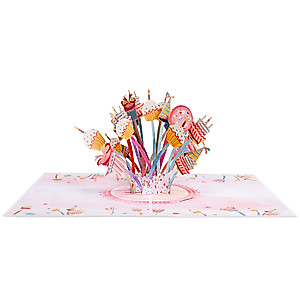 Paper Love Party Explosion Pop Up Birthday Card, 3D Popup Greeting Cards For Birthday, Celebration, Party, Baby Shower, It’s a Girl, All Occasion | 5" x 7"