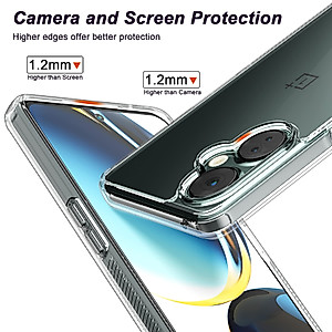 Clear Case for Oneplus N30 5G Case, [Hard PC Back + Soft TPU Bumper] [Anti-Yellowing] Slim Fit Full Protective Shockproof Transparent Case Cover for Oneplus N30 2023, Clear