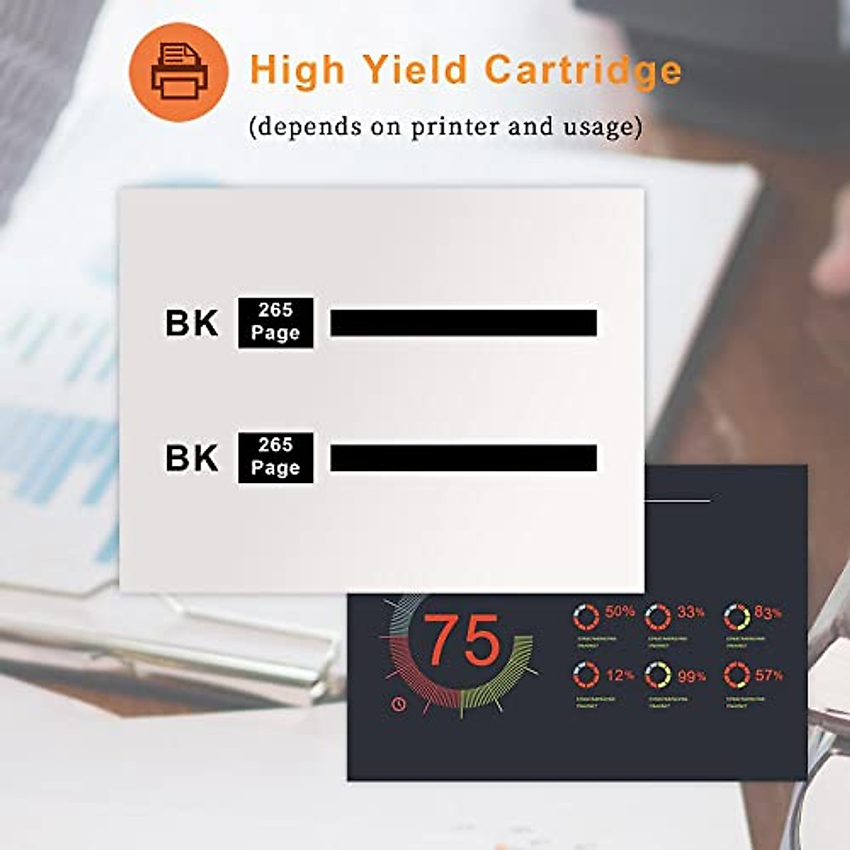 Run Star T125 Remanufactured Ink Cartridge Replacement for Epson 125 use for Epson Stylus NX125 NX127 NX230 NX420 NX530 NX625 Workforce 320 323 325 520 Printer (2 Black)