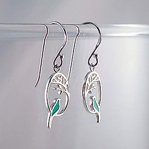 Boma Jewelry Sterling Silver Kelly Green Resin Bird Earrings