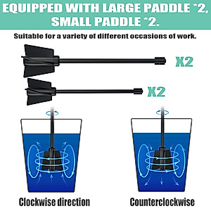 Upgraded Resin Mixer, Handheld Rechargeable Mixer with Minimizing Bubbles,Epoxy Resin Mixer for Resin, Silicone Mixing, Resin Molds, Resin Supplies, DIY Crafts (Included 4 pcs Paddles)