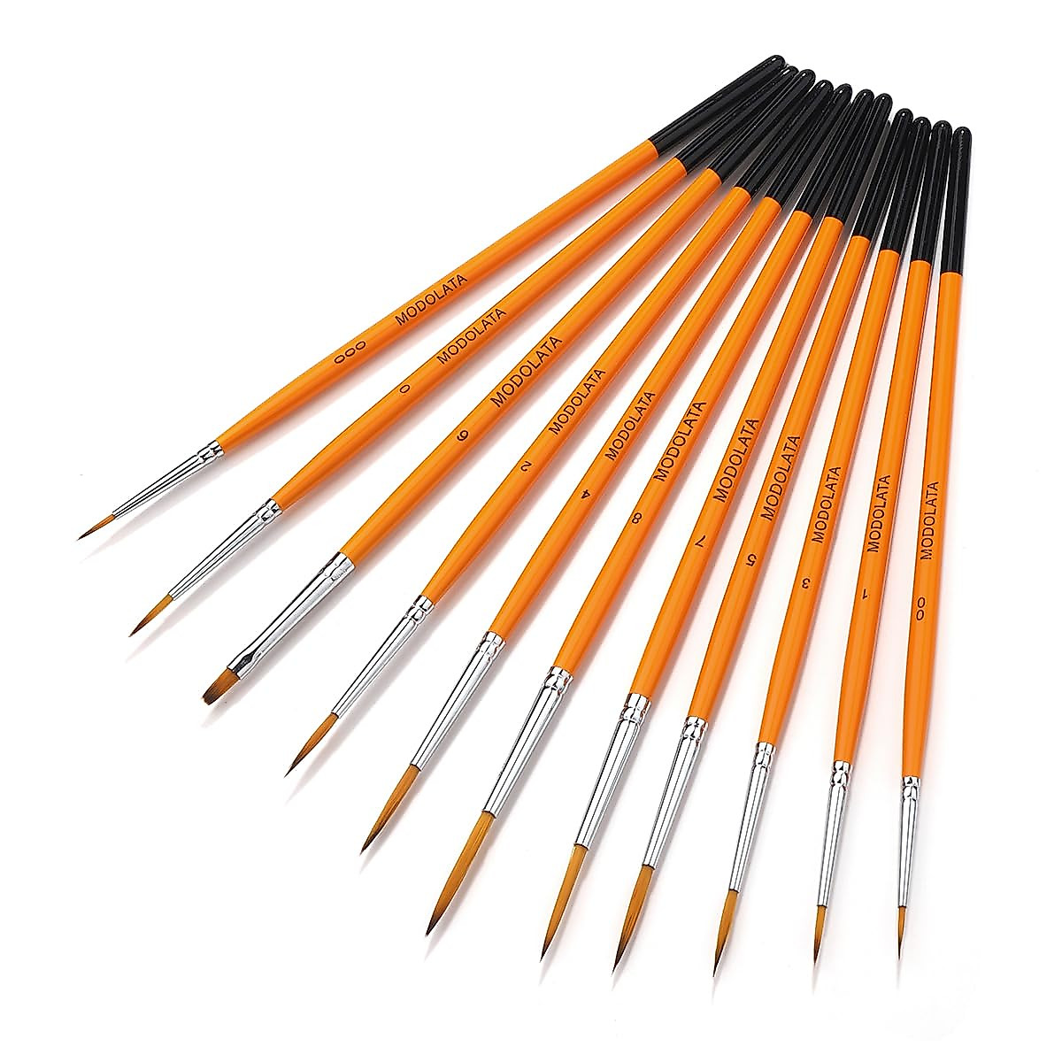 Model Paint Brushes Set - 11 Pieces Fine Detail Painting Brushes for Acrylic, Oil, Watercolor - Airplane Kits, Ceramic, Enamel, Miniatures