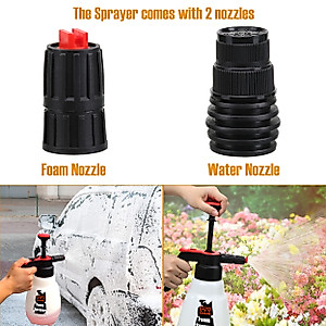 Foam Sprayer, Foaming Pump Sprayer, Hand Pressure Snow Foam Blaster Water Sprayer, Hand Pressurized Soap Sprayer, Manual Foam Cannon 1.8L