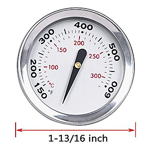 GGC Thermometer Replacement for Weber 60540 Spirit E/S210 E/S220 E/S230 Charcoal Q120 Q200 Q300 Series Grills,Temperature Gauge for 7581 (Dia 1-13/16")