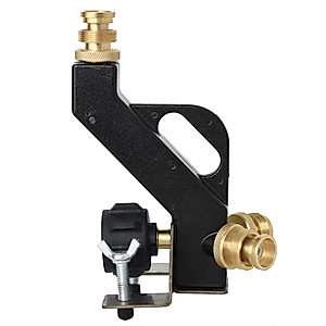 Flame King FK-DTMINI Mini 3-Port Distribution Tree for Camping, Connects 1-lb Appliances to a Standard Propane Tank, Perfect for Lanterns, Stoves, Heaters, and Grills, Black & Gold