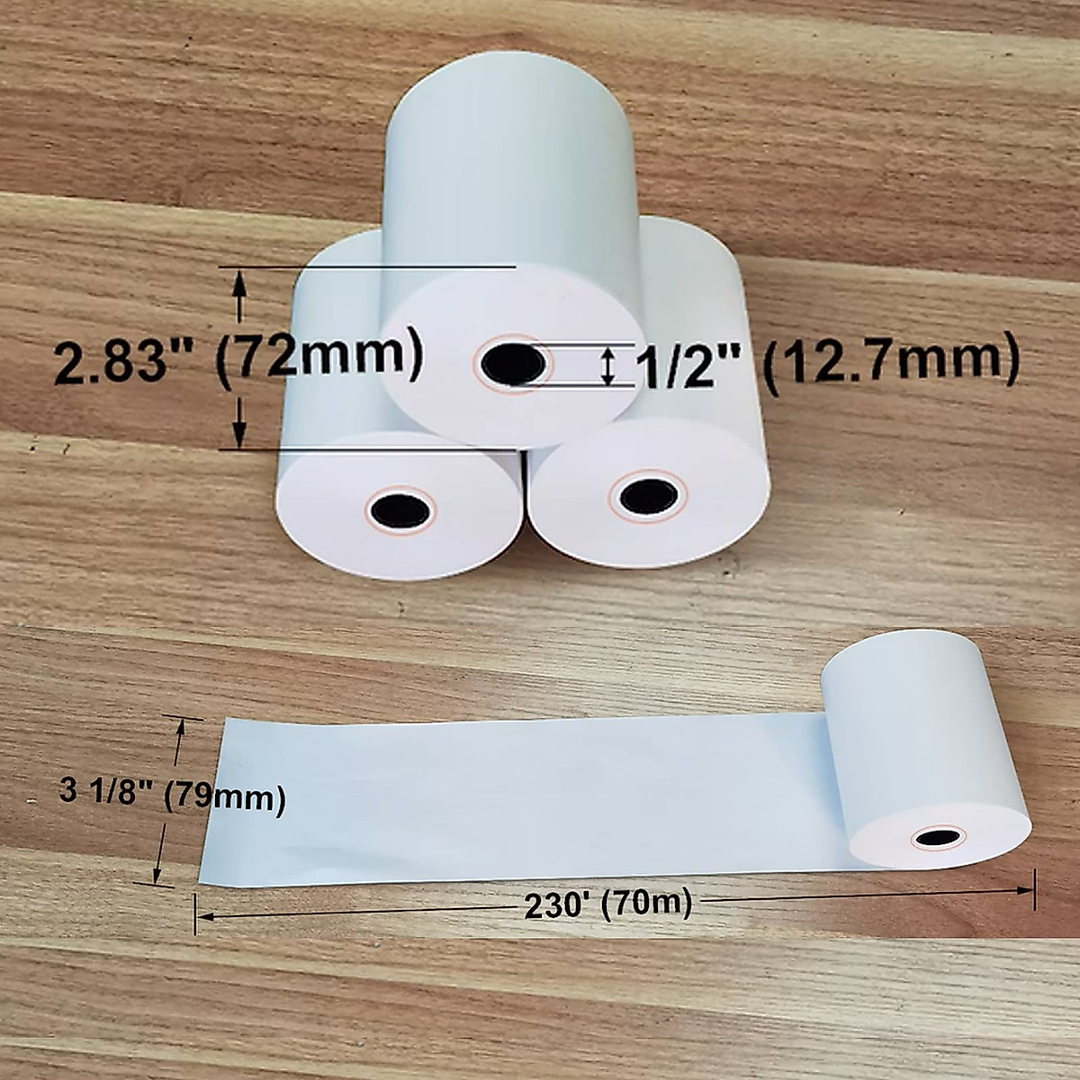 Muotich 3 1/8 x230 Thermal Paper Rolls POS Cash Register Thermal Receipt Printer Paper, Pack of 20