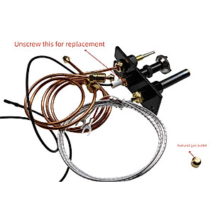 10002265 Replacement Propane Gas(LPG) 3 Way Pilot Assembly compatible with for Majestic Temco, and Vermont Castings gas stoves