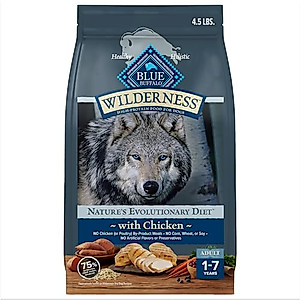 Blue Buffalo Wilderness Adult High-Protein Dry Dog Food Wholesome Grains Natural Ingredients