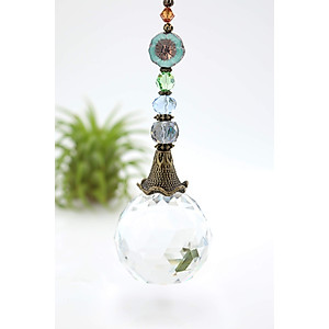 Elegant Handmade Crystal SunCatcher (40mm) Crystal Hanging for Windows, Garden, Gift, Family, Friends, Mom, Aunt, Grandma (Qty of 1, Length: 18 inches) | 2 Dirty Birds Boutique