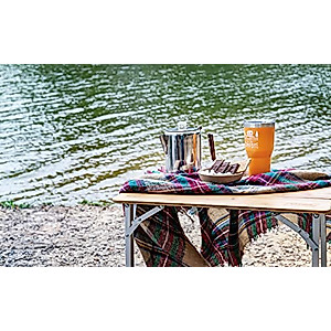 Camco Folding Bamboo Table with Aluminum Legs | Natural Bamboo Top | Lightweight for Added Portability (51895)
