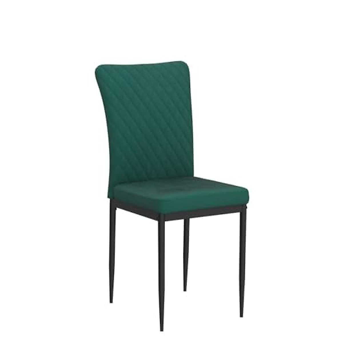 FENZARD Set of 4 Living Room Chairs Dining Chairs with Velvet, High Back, Metal Frame and Modern Lattice Design for Living Room, Dining Room,Green