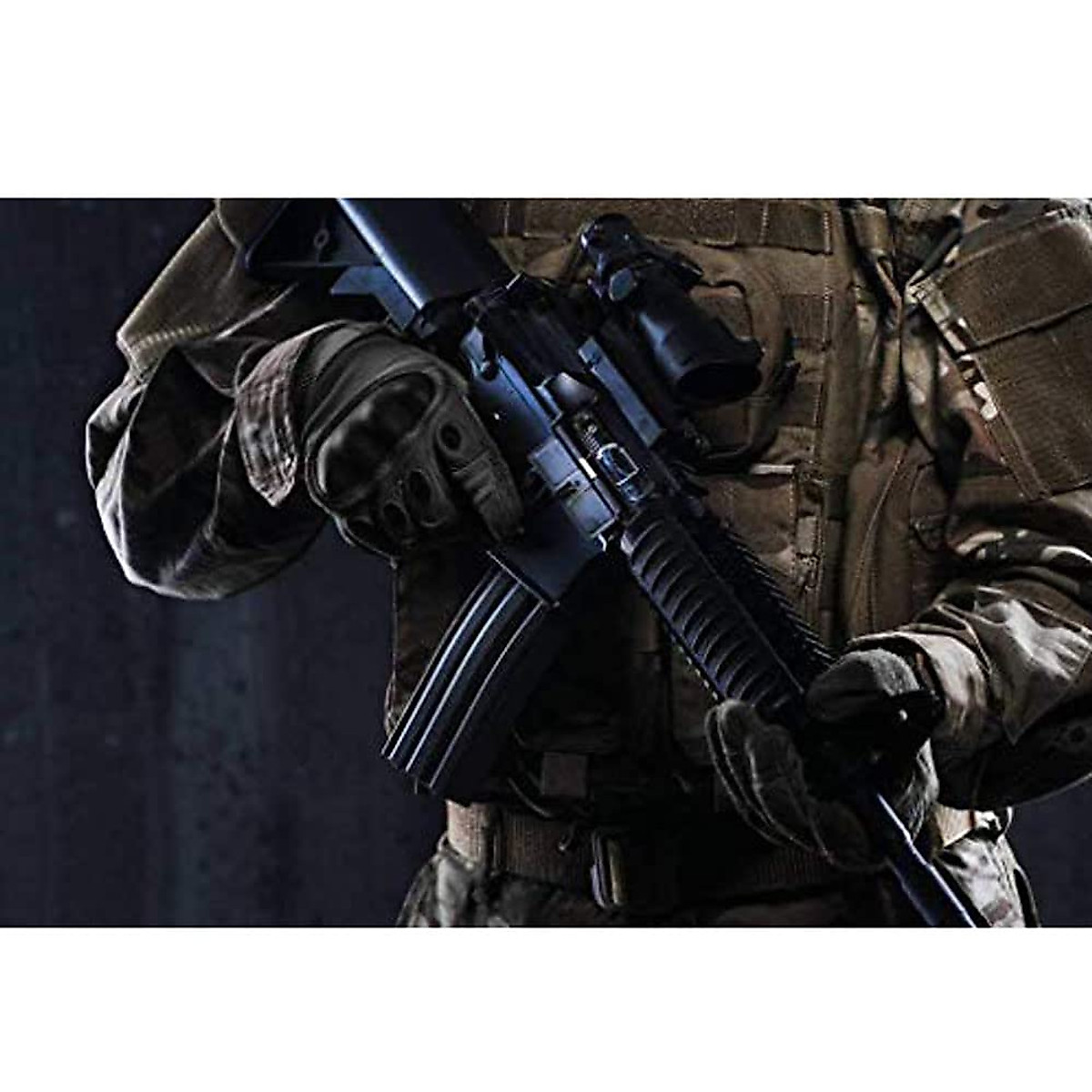 REEBOW GEAR Tactical Gloves Motorcycle Riding Gloves Full Finger Gloves Black Medium