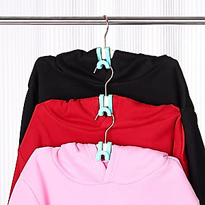 JianLing 60pcs Clothes Hanger Connector Hooks 1.53 x 0.98 (Blue, Green, Pink) Home Easy Hook Closet Organizer Storage Rack Holder Hook