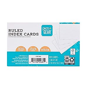 pen gear Ruled Index Cards