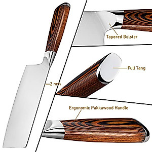 Kitory Meat Cleaver 7 inch, Kitchen Knife, Chopper, Chopping Knife, German High Carbon Stainless Steel Chinese Chef Knives with Ergonomic Pakkawood Handle for Home& Restaurant, 2023 Gifts