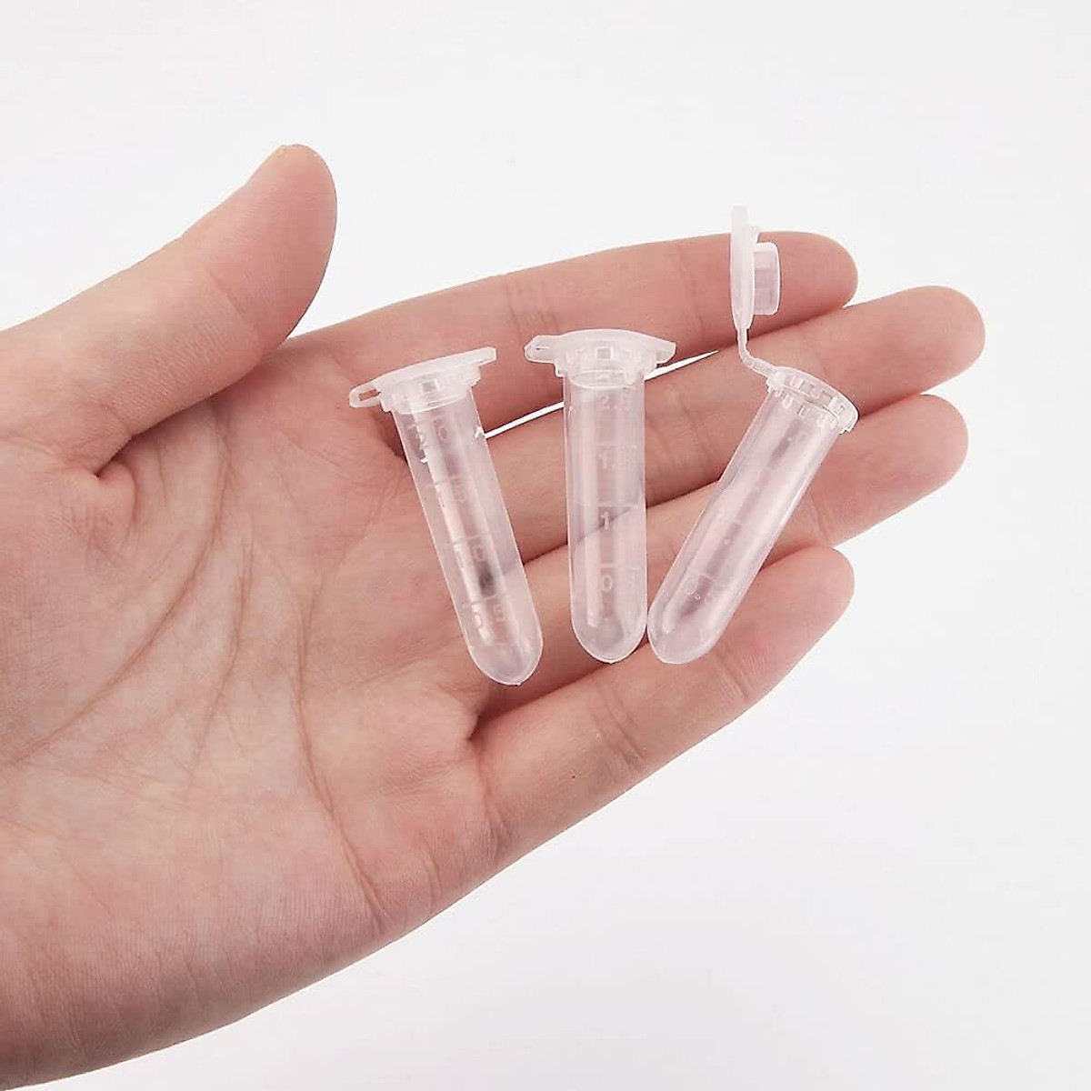 zoomto 2ml Microcentrifuge Tubes 1000PCS,Centrifuge Tubes with Attached Lid,Clear Round Micro Centrifuge Small Sample Bottle Vials Container for Lab,Plastic Lab Snap Tubes,[2ml, 2 Bag Packs,1000PCS]