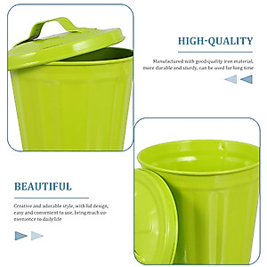 1pc Brush Waste Bracket Basket Rubbish Truck Trash Bag Small Table Mini Garbage can Pencil Retro Trash can White Pencil Holder Iron Desk Container Bucket Toy Box
