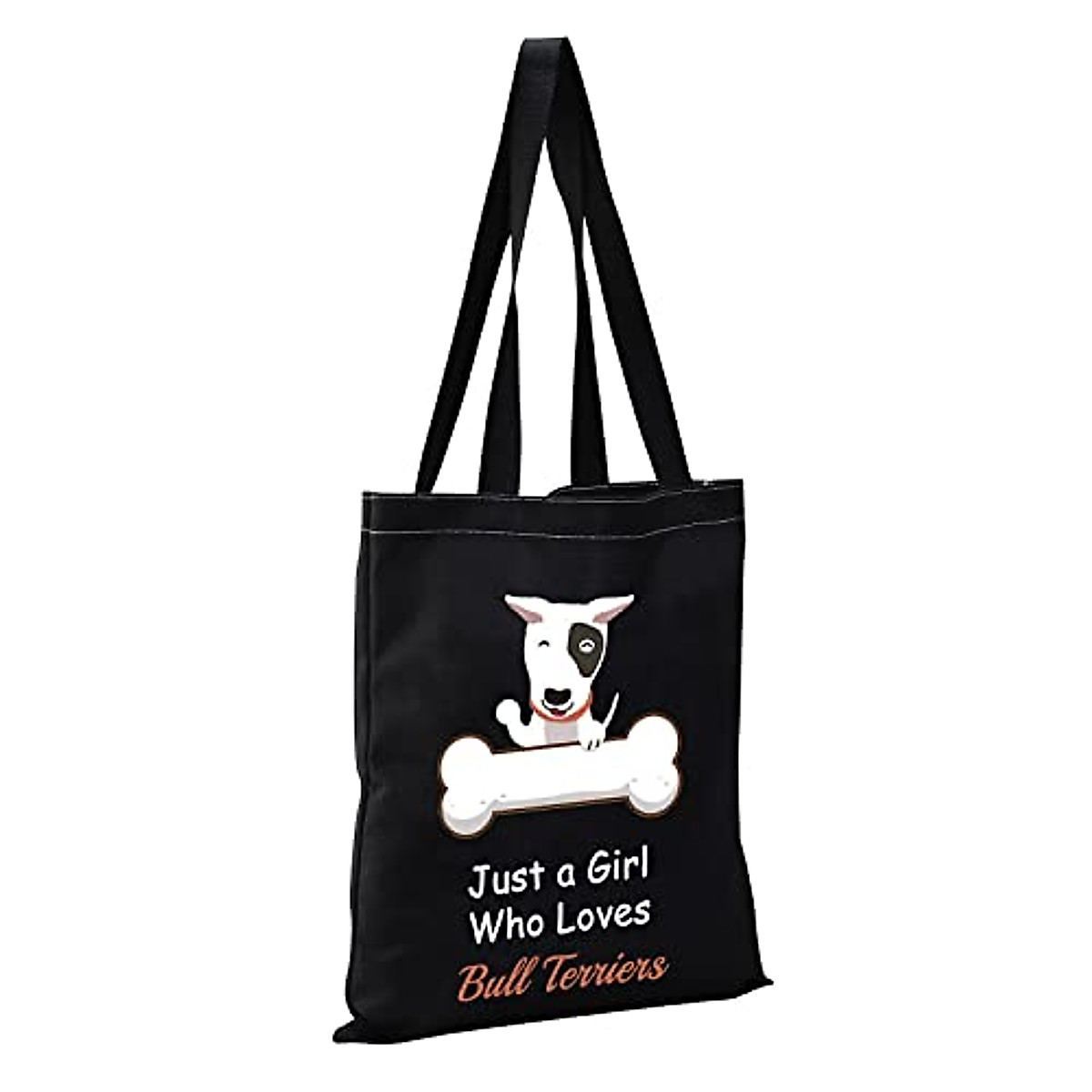 CMNIM Bull Terrier Gifts for Women Bull Terrier Tote Bag Just a Girl Who Loves Bull Terriers Reusable Shoulder Shopping Bag (Bull Terrier Tote Bag) (Bull Terrier Tote Bag)