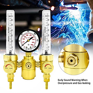 OYHBO Dual Output Argon Regulator Flow Meter for Tig Mig Welding Welder CGA-580 Inlet