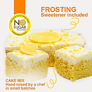 Lemon Low Carb Cake Mix, Gluten-Free & Plant-Based Keto Baking Mix, High Protein, High Fiber, Natural, No Artificial Flavors, Dairy-Free & Paleo-Friendly, No Added Sugar, 13oz - No Sugar Aloud