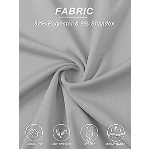 TACVASEN Women's Golf Shirts V Neck Short Sleeve Collarless Active Exercise Tops, Light Grey, L