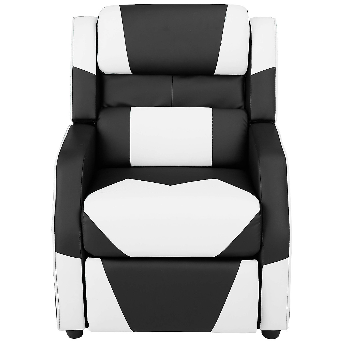Amazon Basics Kids/Youth Gaming Recliner with Headrest and Back Pillow, 3+ Age Group, Black/White