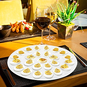 HIC Porcelain Deviled Egg Dish, 13-inch