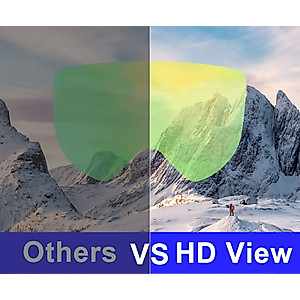 VANE Ski Goggles, Snowboard Goggles Over Glasses, Anti Fog UV Protection Snow Goggles OTG Interchangeable Lens for Men Women Snowmobile, Skiing, Skating