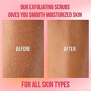 Himalayan Salt Body Scrub, Pink Exfoliator For Women, Exfoliating Scrub for Soft Skincare, Removes Dead Skin Cells, Natural Face Foot Hands Exfoliation Deep Cleansing & Moisturize Skin Large 12oz Jar