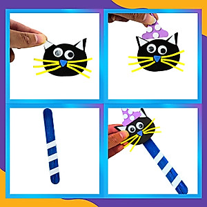 4E's Novelty Halloween Bookmark Craft for Kids 2024-12 Pack Bulk Kids Halloween Crafts Ages 4-8, 8-12 Halloween Activities for Kids Classroom Halloween Bookmarks, DIY Foam Halloween Craft Kit