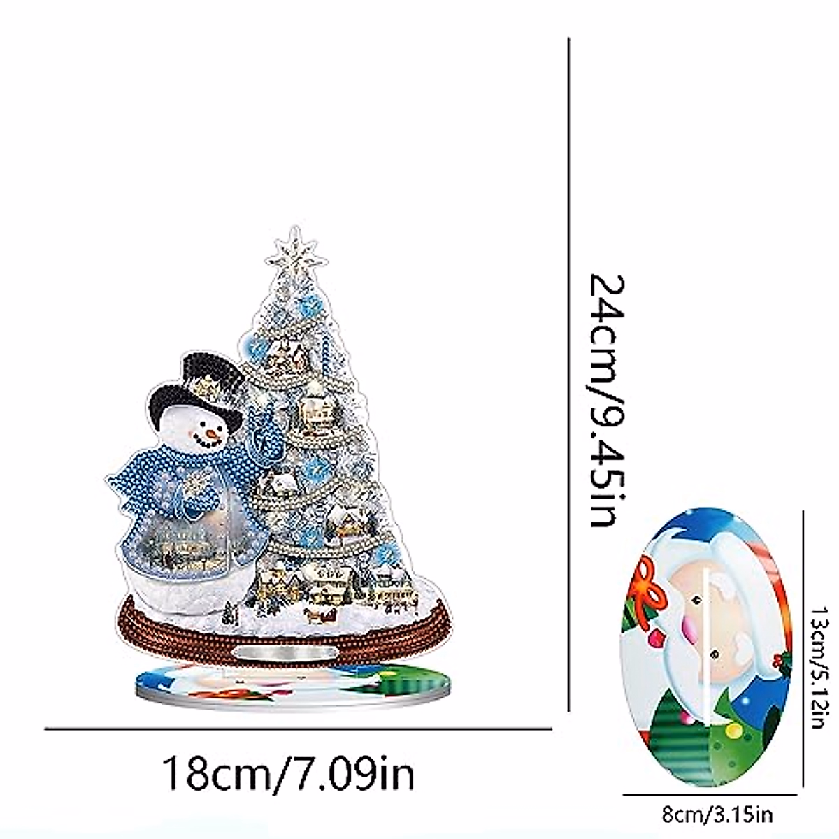Orgone DIY 5D Snowman Diamond Painting Desk Ornaments Kits Special Shaped Rhinestones Wooden Diamond Art Desktop Ornament for Christmas Xmas Table Office Home Decoration Housewarming Birthday Gift