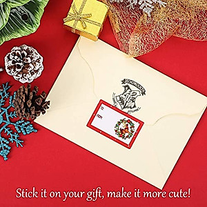 800 Pieces Christmas Tags Christmas to from Labels Self Adhesive Christmas Tag Christmas Stickers Tag Sticker Christmas Paper Tags for Decorations, 8 Styles