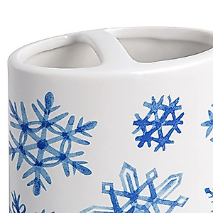 Allure Home Creation Holiday Snowflakes 4-Piece Ceramic Bath Accessory Set