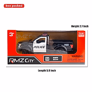 RMZ City Compatible for 5" Diecasting Alloy Car Model Ford F-150 Police Car Toy Car