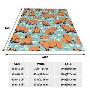Capybara Blanket Capybara Gifts for Girls Boys Soft Throw Blanket 50x60 Inches Fleece Blanket Comfy Capybara Plush Blanket Flannel Blanket Couch Sofa Blanket Birthday Gifts for Women Men Kids,Blue