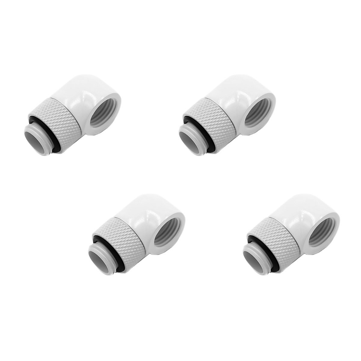 Barrow G1/4" Male to Female Extender Fitting, 90 Degree Rotary, White, 4-pack