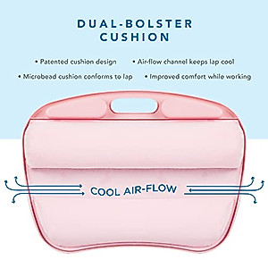 LapGear MyDesk Lap Desk with Device Ledge and Phone Holder - Rose Quartz - Fits up to 15.6 Inch Laptops - Style No. 44444